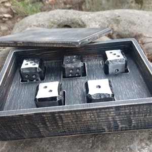 Iron Dices, Dices, Set of 5 Dices With Box, Dice Games, Tabletop Gaming ...