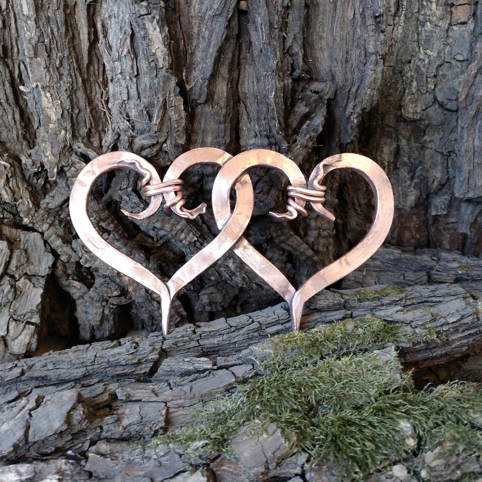 Copper Gifts Forged Copper Hearts Engraved Gift | Etsy