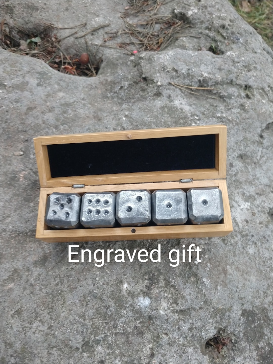Dices Iron Dices Set of 5 Dices With Box Dice Games - Etsy