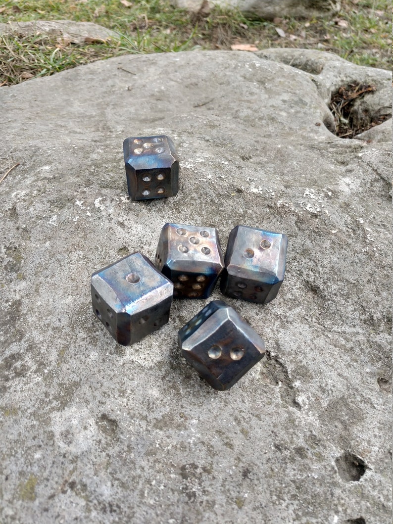 Titanium Dices Set of 5 Dices Titanium D6 Dice Games Dnd - Etsy