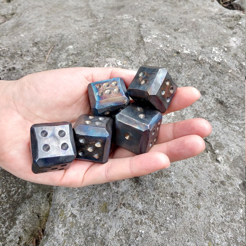 Titanium Dices Set of 5 Dices Titanium D6 Dice Games Dnd - Etsy