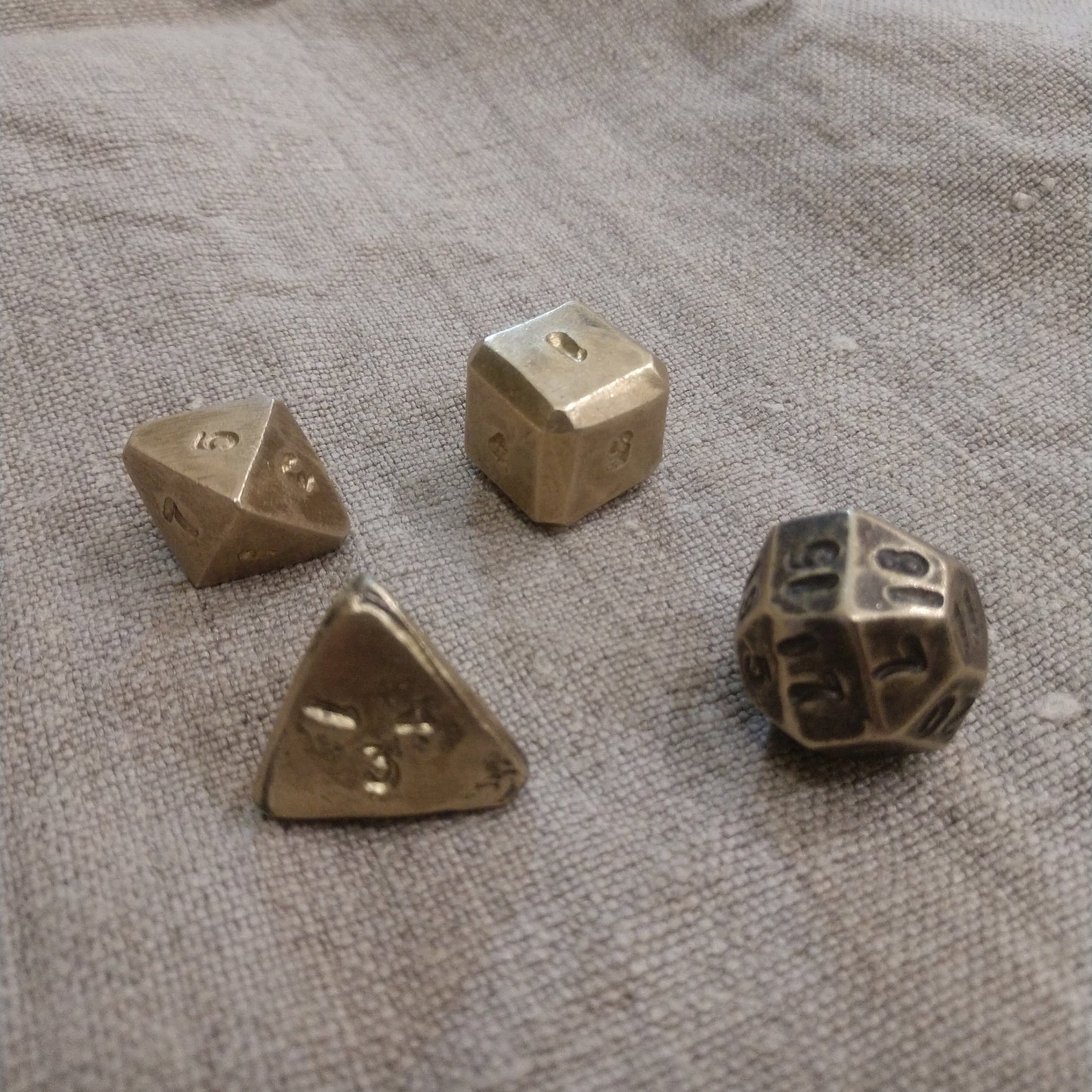 Bronze Dices Dices Set of 4 Dices Dnd Dice D4 D6 D8 - Etsy