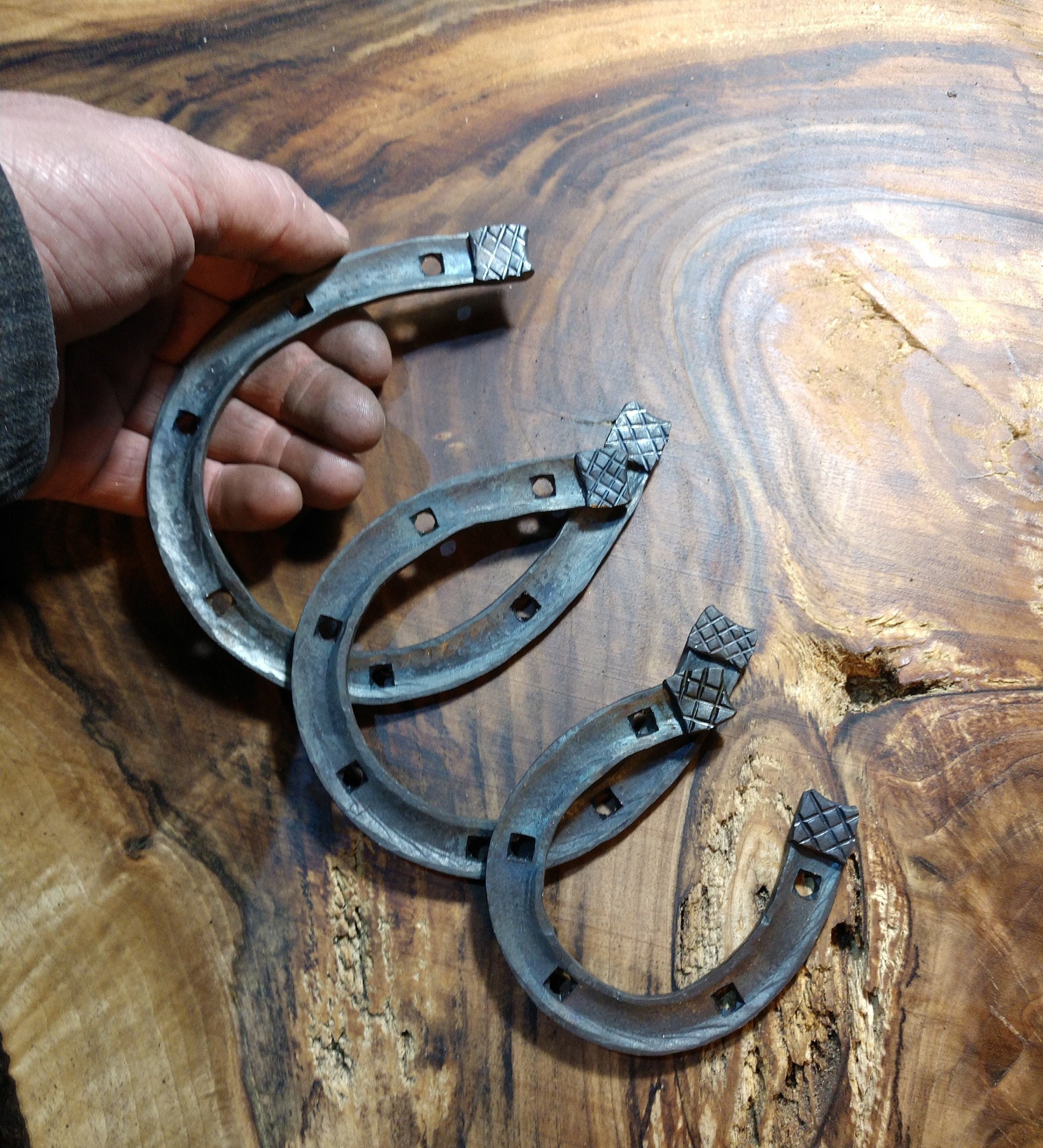 Set of 3 iron horseshoes iron gifts 6 year anniversary gift | Etsy