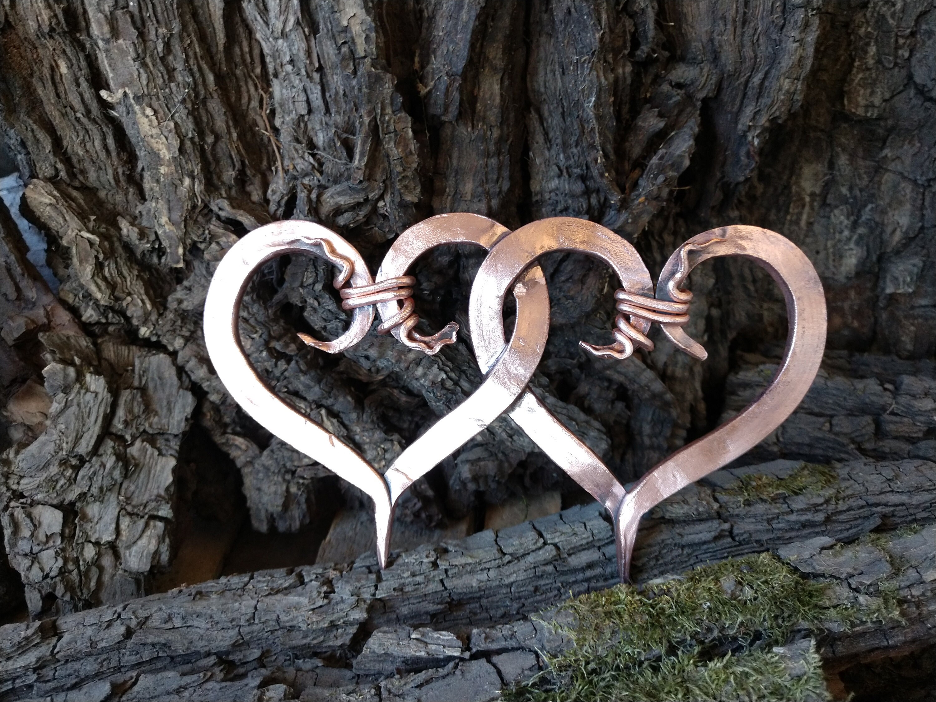Copper gifts forged copper hearts engraved gift | Etsy