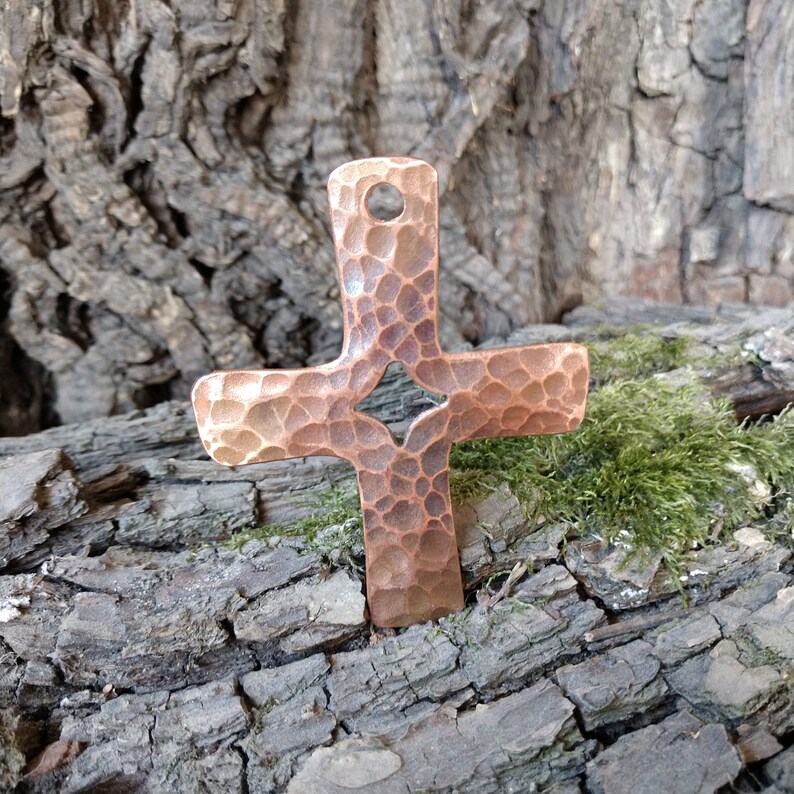 Hand forged copper cross viking cross viking norse jewelry | Etsy