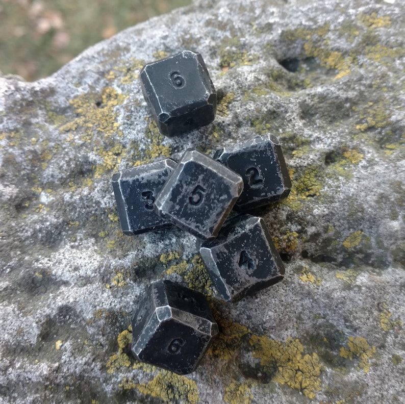 Iron Dices Dices Set of 6 Dices D6 Dice Games Tabletop | Etsy