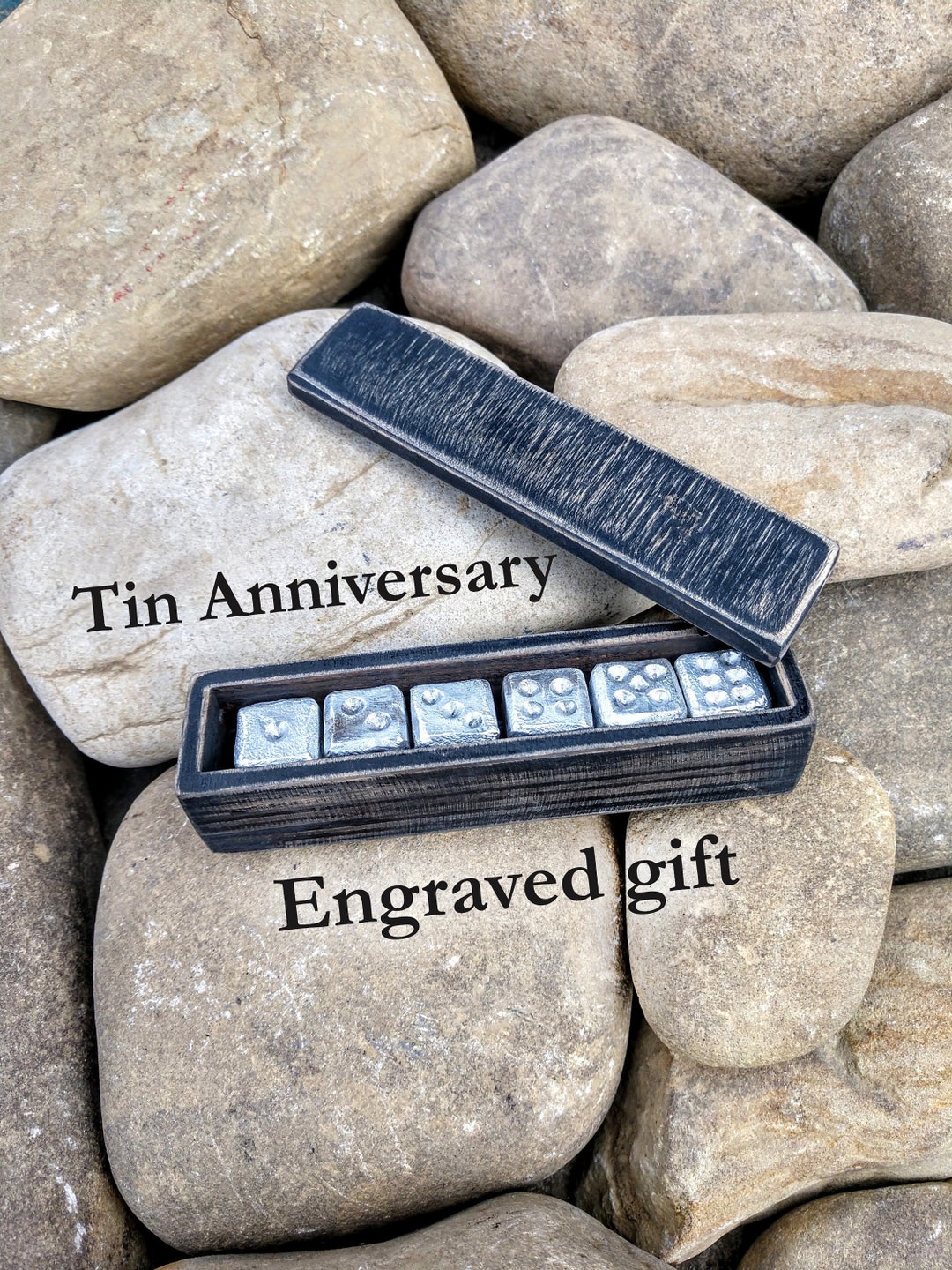 Tin Anniversary Gift, Aluminum Dice, 10 Year Anniversary Gift,set of 6 ...