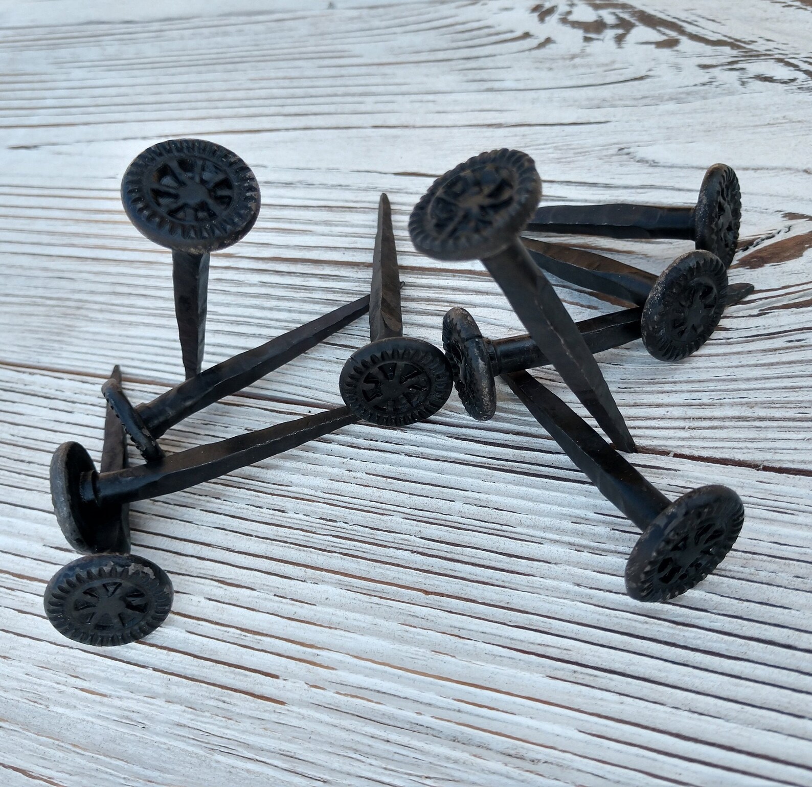 Hand Forged Nails Set of 10 Iron Nails Decorative Nails - Etsy