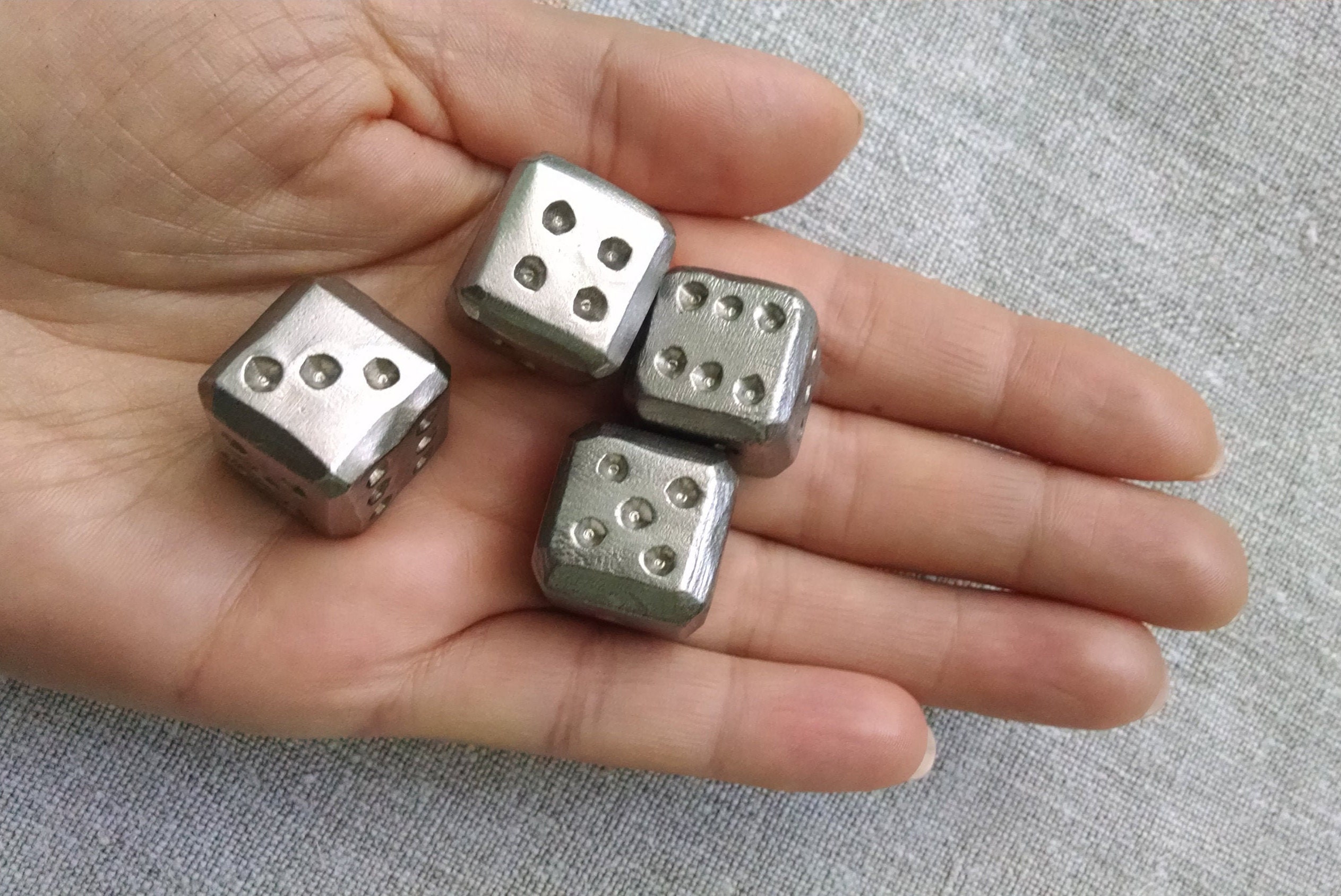 Steel dice dices stainless steel set of 4 stainless steel | Etsy