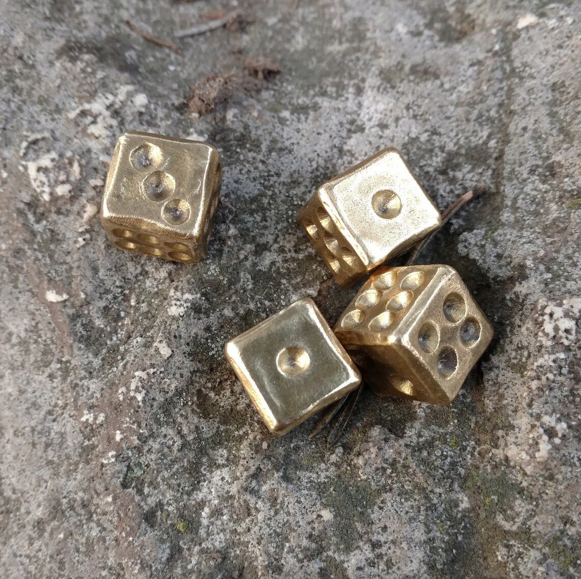 Bronze Dices Dices Set of 4 Dices D6 Dice Games Tabletop - Etsy