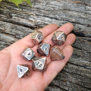 Copper Dice, Set of 7 Copper Dice, Copper Gifts, Dnd Dice, D4, D6, D8 ...