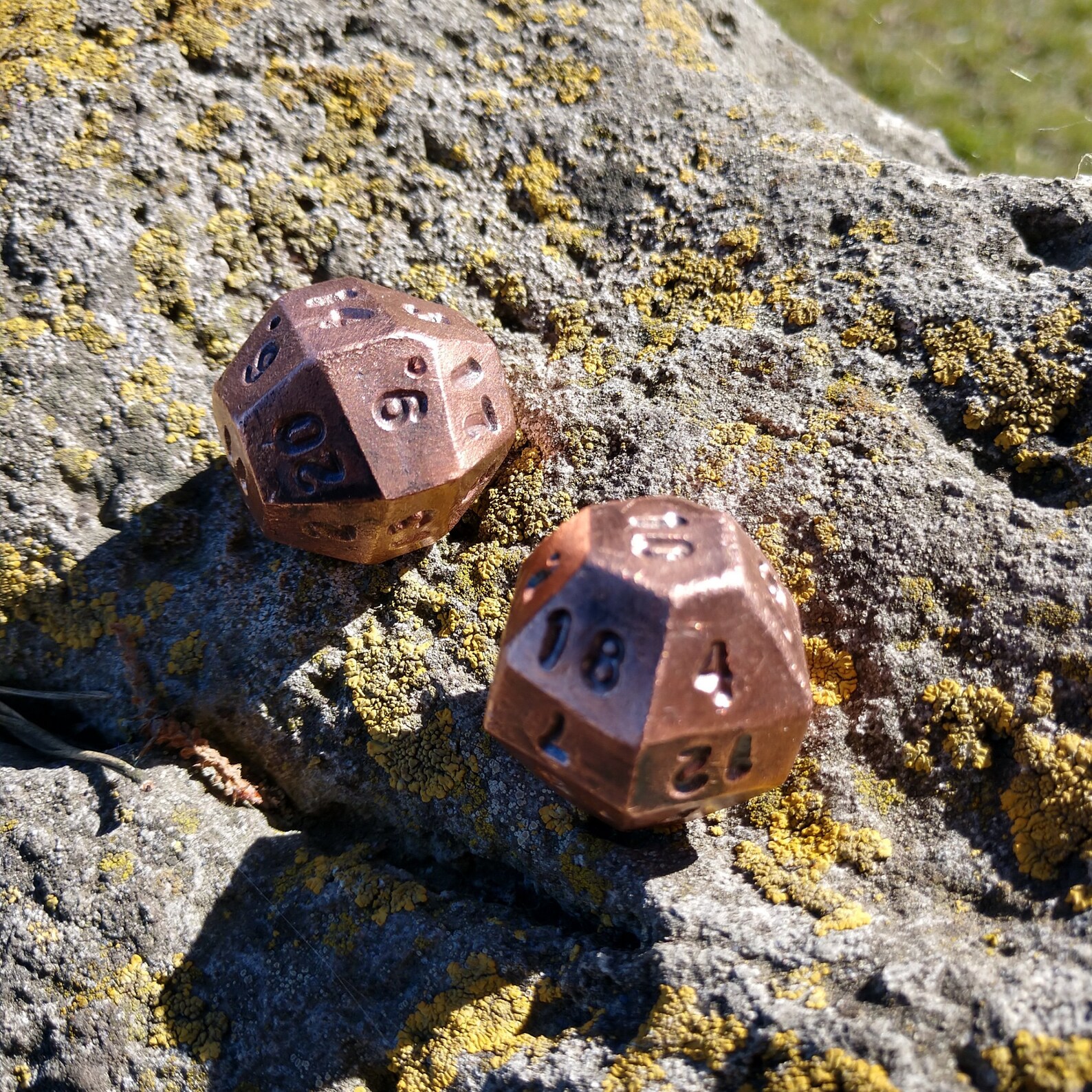 Set of 2 Copper Dice D20 Dice Forged Copper Dice Board - Etsy