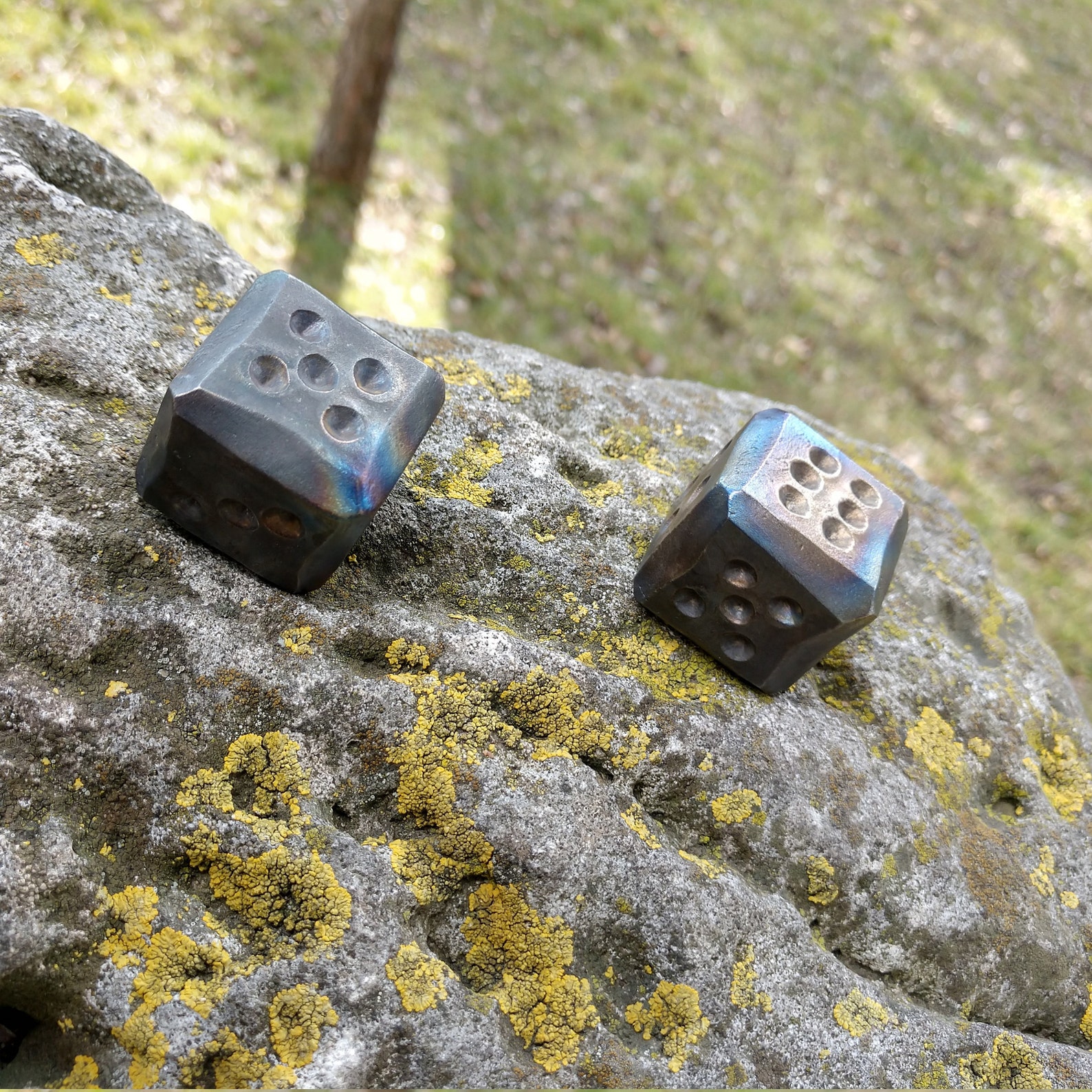 Set of 2 Titanium Dices, Titanium Dices, Titanium D6, Dice Games, Dnd ...