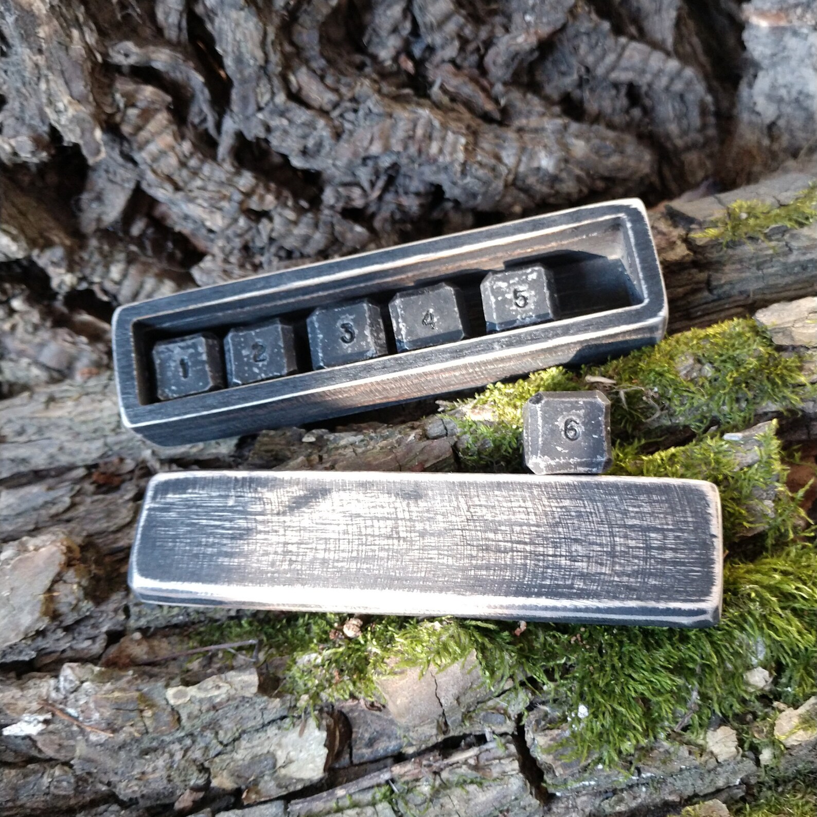 Iron dice set of 6 dices with box 6th anniversary gift for | Etsy