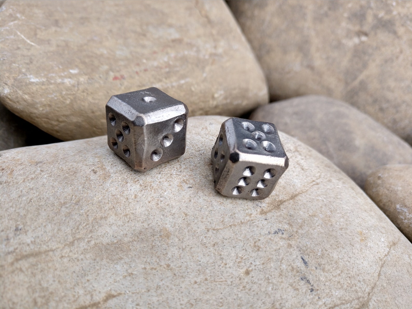 Steel Dice Stainless Steel Set of 2 Stainless Steel Dices | Etsy