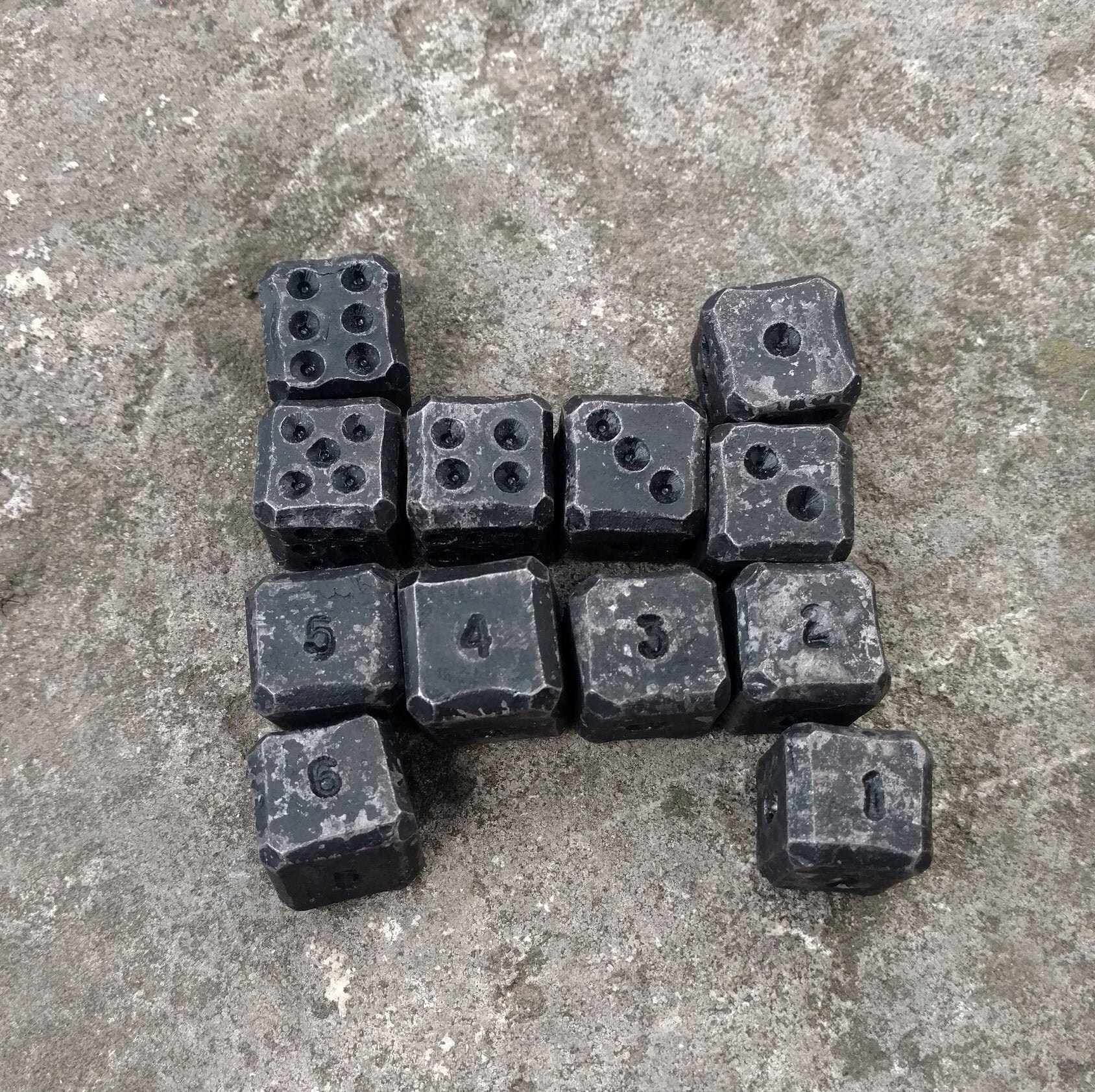 Iron dices dices set of 12 dices dice games tabletop | Etsy