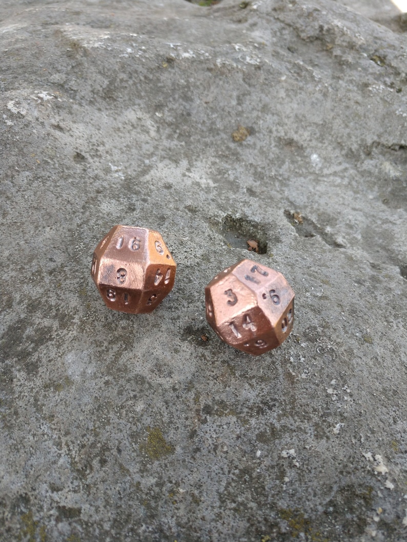 Set of 2 Copper Dice D20 Dice Forged Copper Dice Board - Etsy