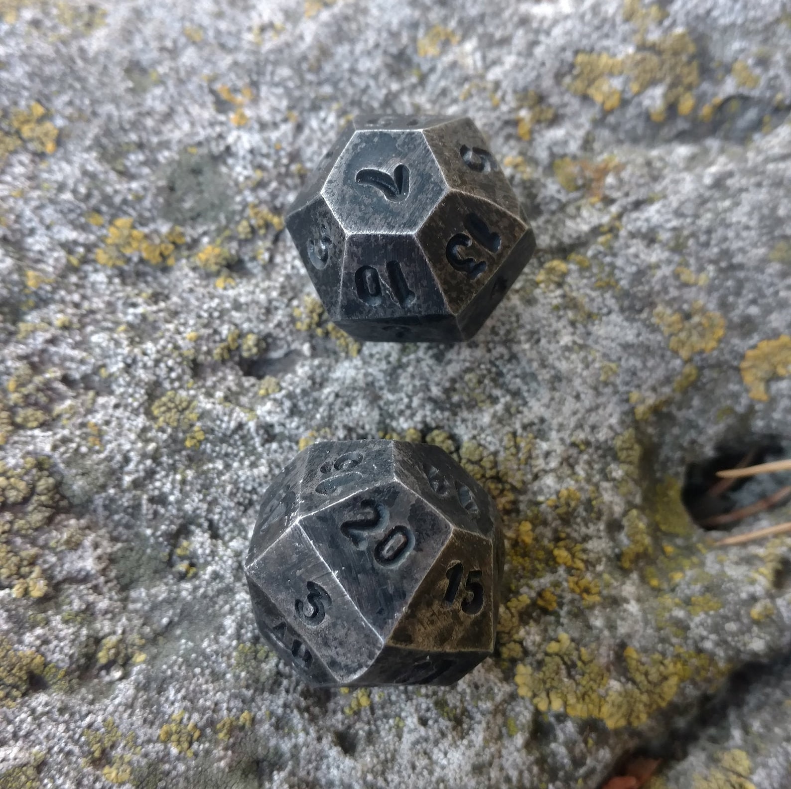 Iron Dices Set of 2 Dices D20 Dice Games Tabletop Gaming | Etsy