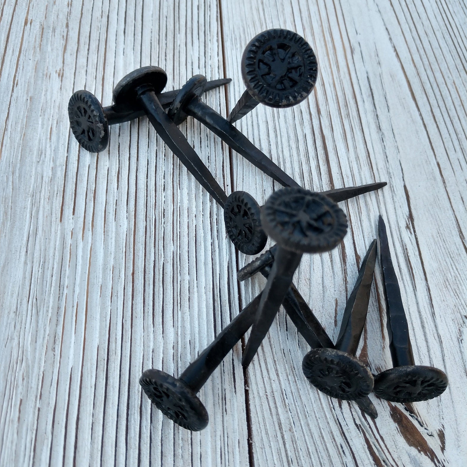 Hand Forged Nails Set of 10 Iron Nails Decorative Nails - Etsy