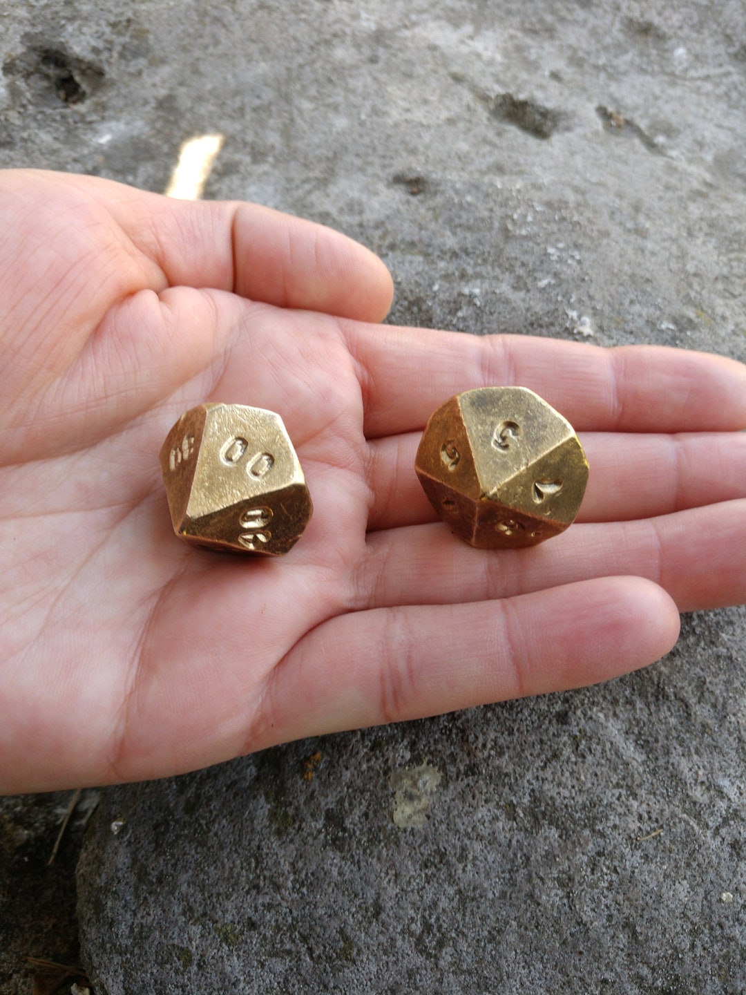 Forged Bronze Dice, Set of 2 Bronze Dice, D00 Dice, D10, Board Games ...