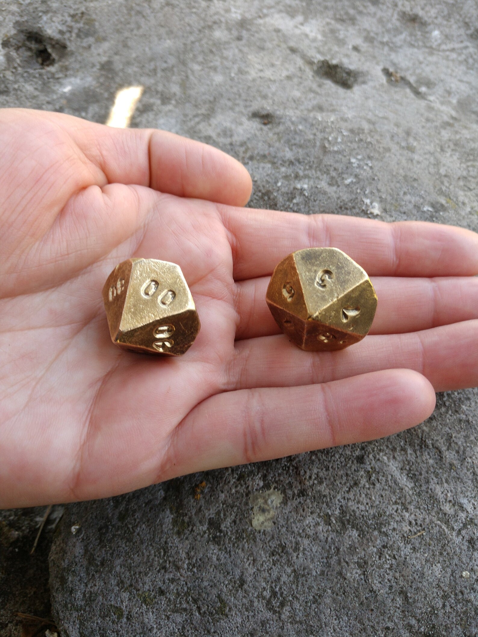 Forged bronze dice set of 2 bronze dice d00 dice d10 board | Etsy