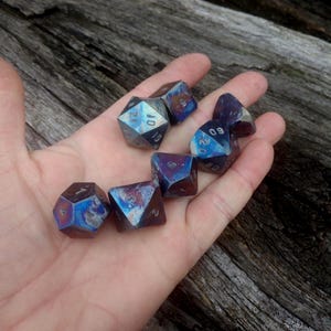 Dnd Dice, Hand Forged Titanium Dice, Set of 7 Titanium Dices, D4, D6 ...