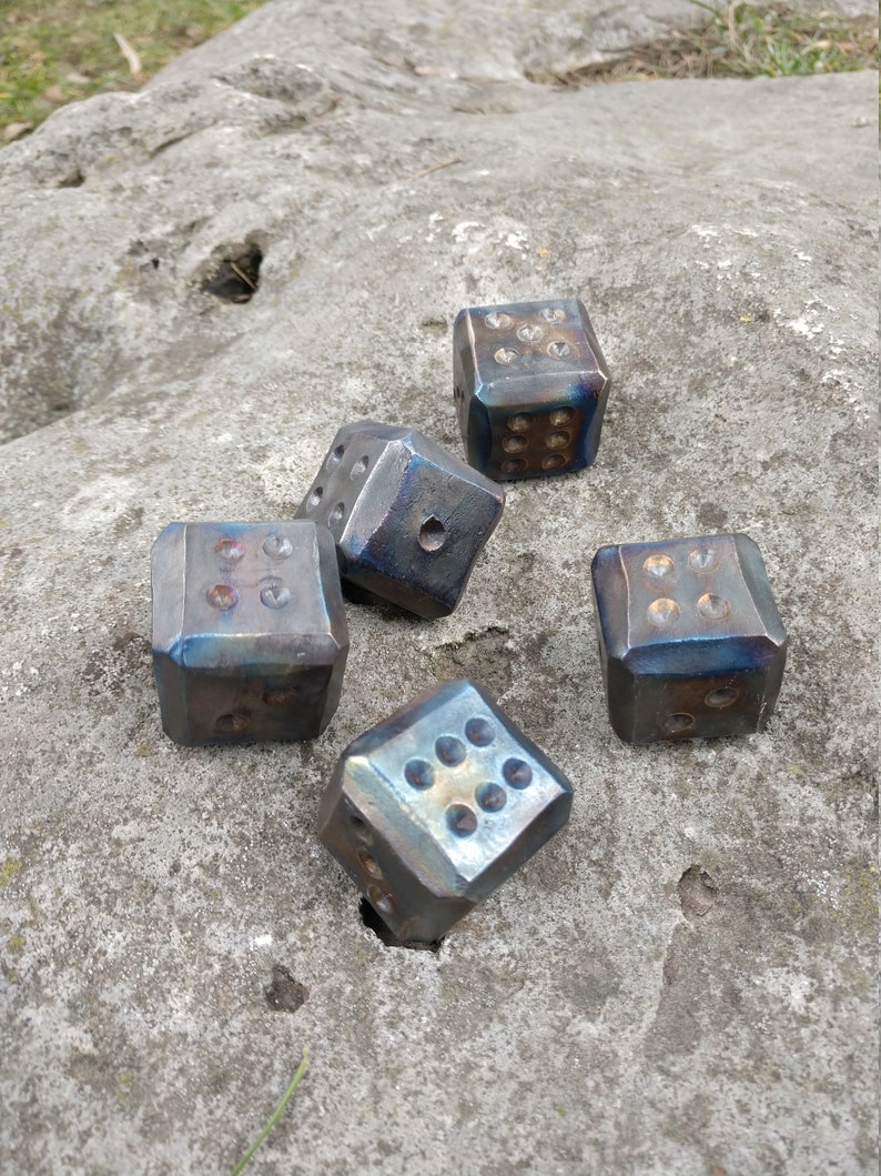 Titanium Dices Set of 5 Dices Titanium D6 Dice Games Dnd - Etsy