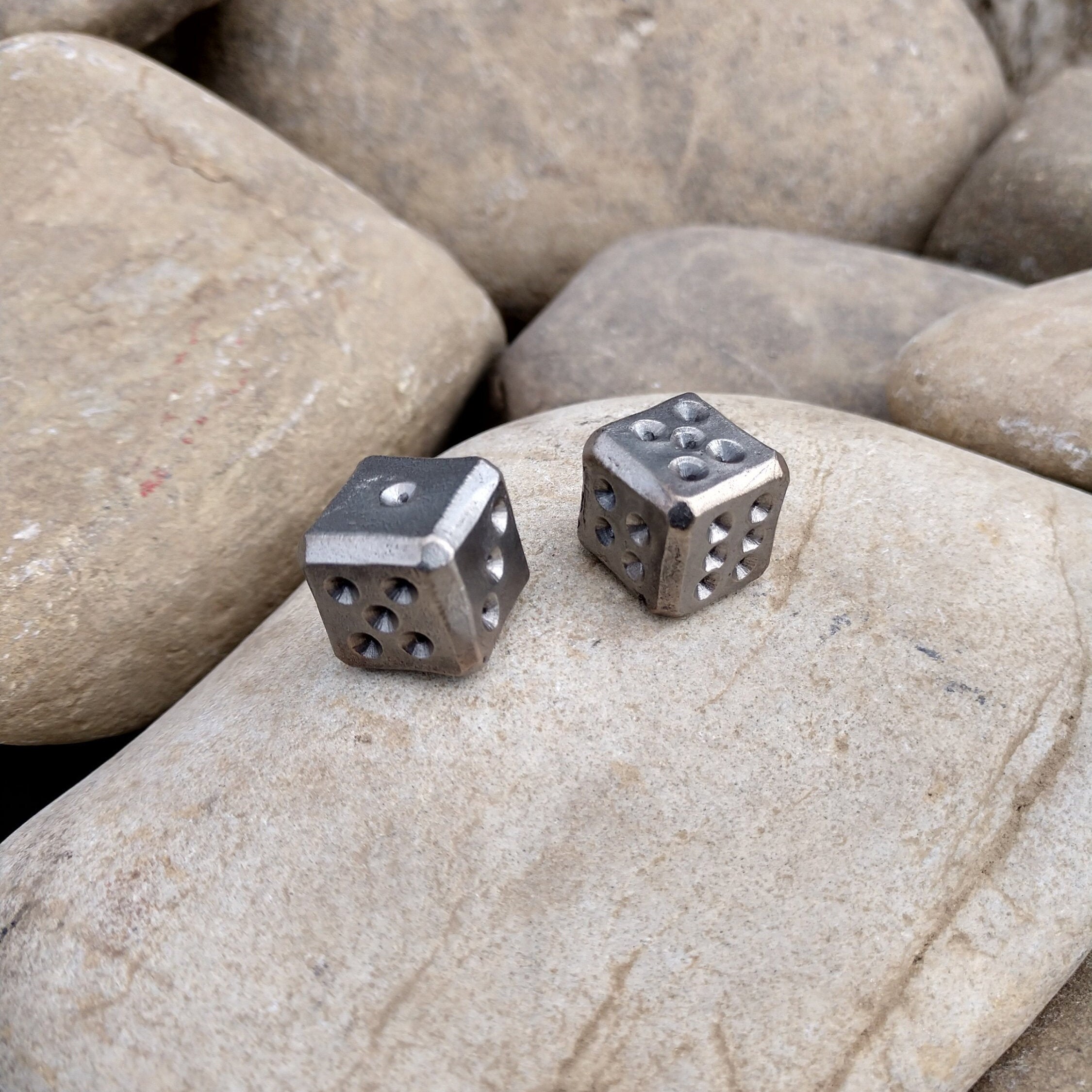 Steel Dice Stainless Steel Set of 2 Stainless Steel Dices | Etsy