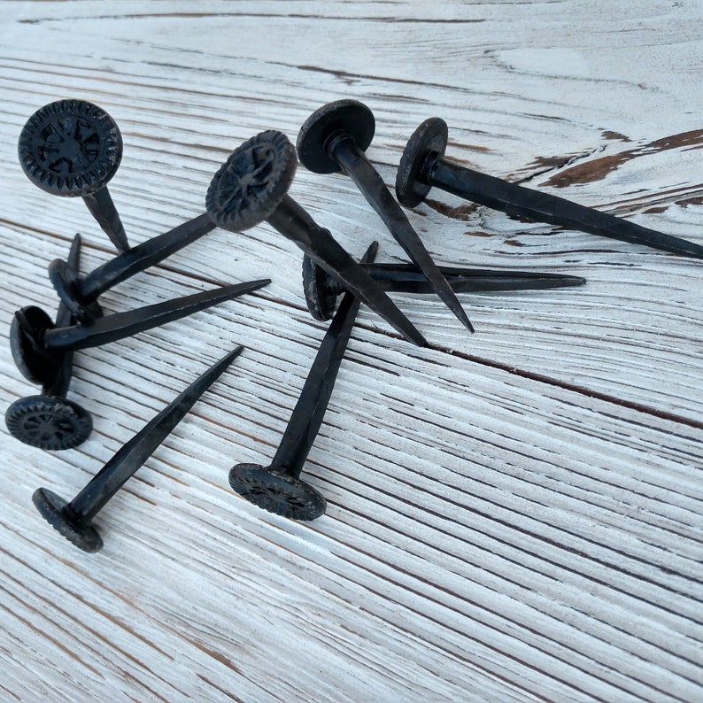 Hand Forged Nails Set of 10 Iron Nails Decorative Nails | Etsy