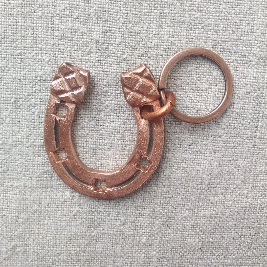 Copper Key Holder, Copper Keychain, Copper Horseshoe, 7th Anniversary ...