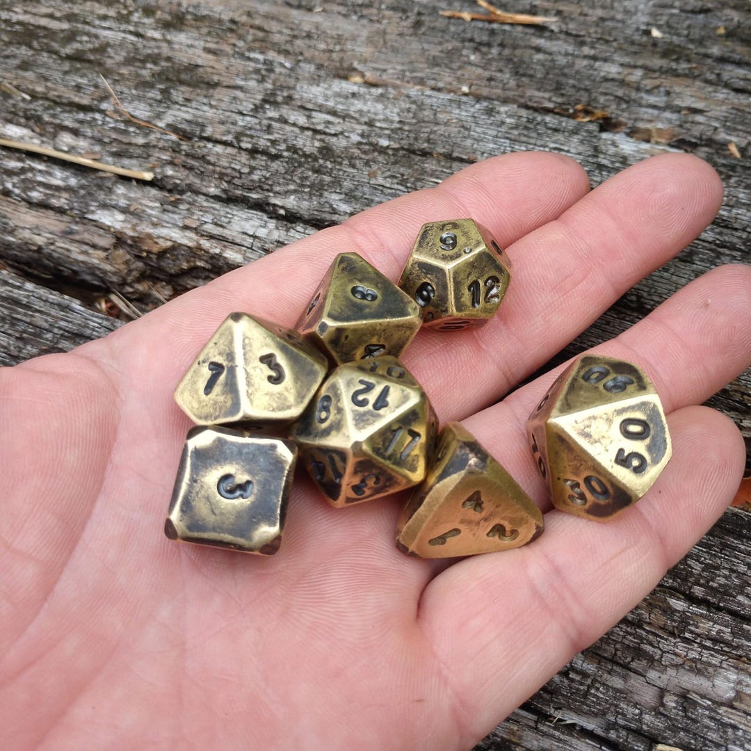 Handmade Bronze Dice Set: 8th Anniversary Dnd Board Games - Etsy