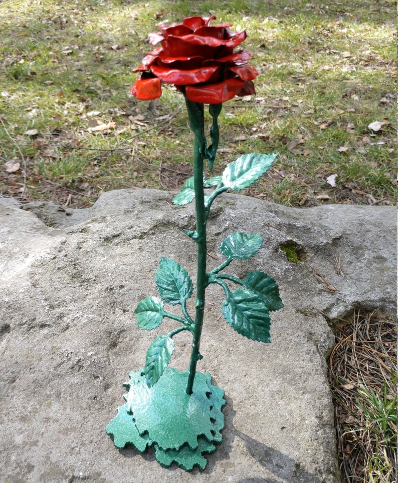 Forged Rose Iron Red Rose Personalized Iron Rose Iron | Etsy