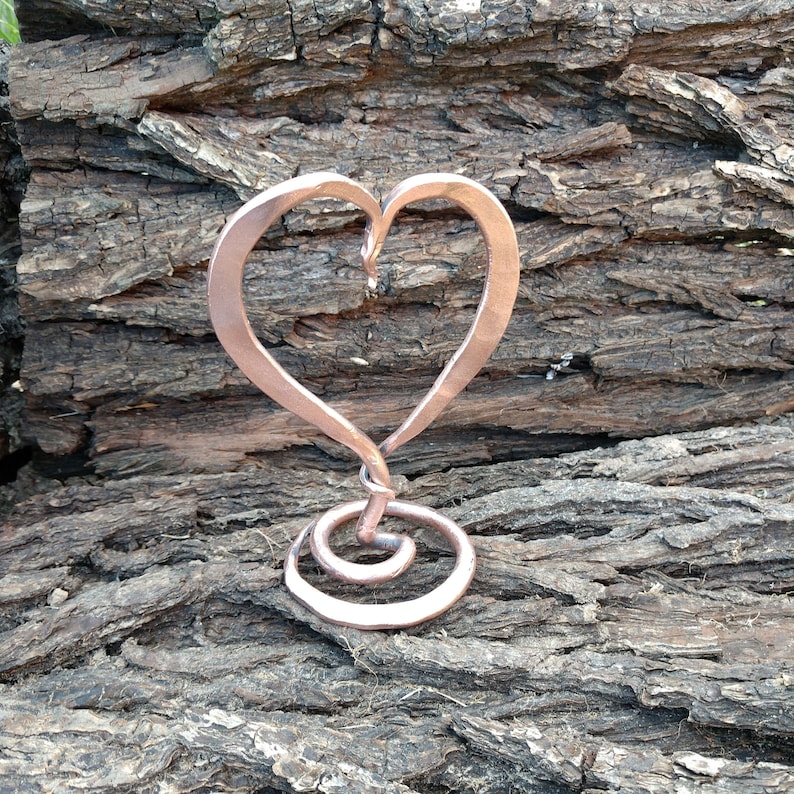 Copper Gifts Forged Copper Heart Engraved Gift Personalized - Etsy