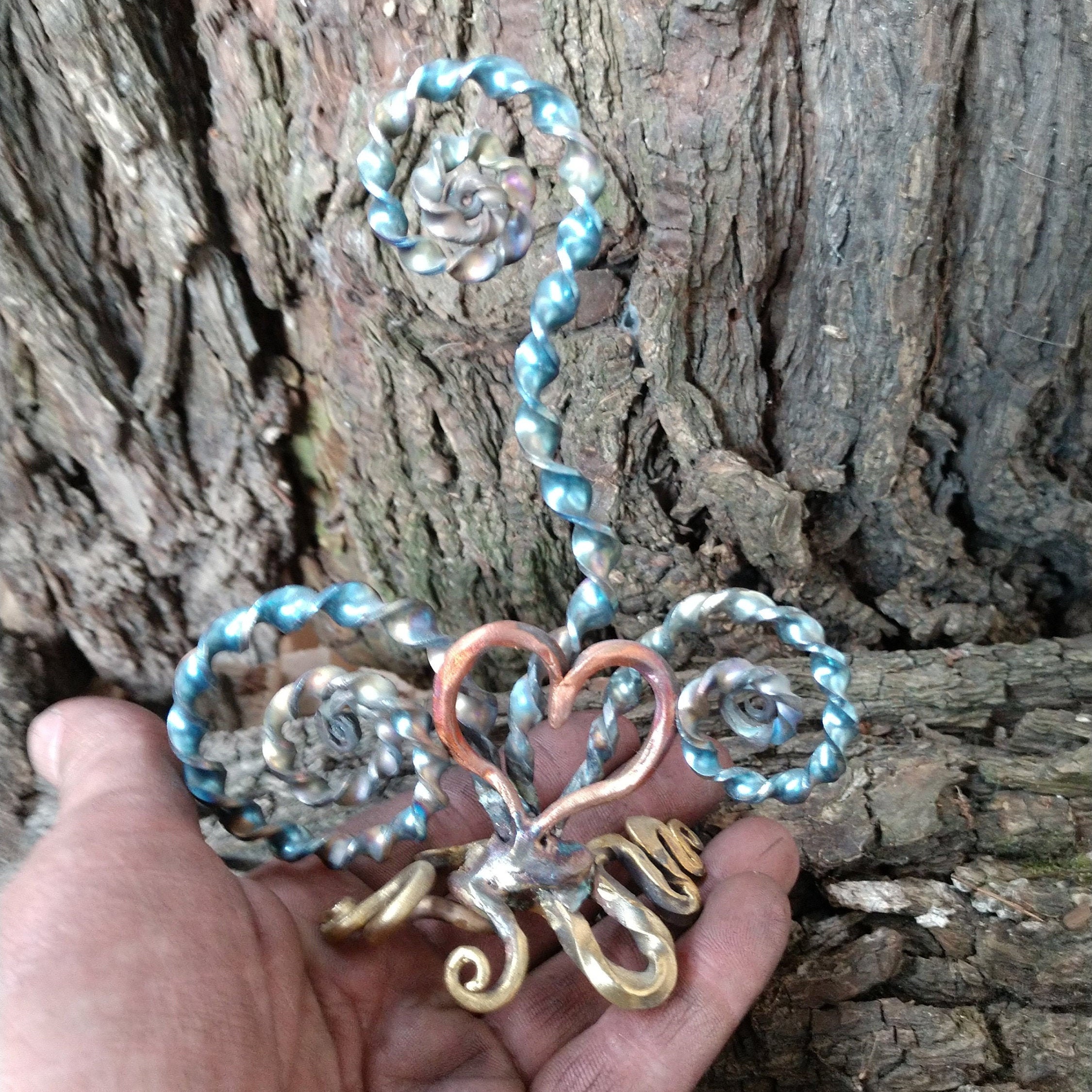 Titanium copper heart bronze bronze anniversary titanium | Etsy