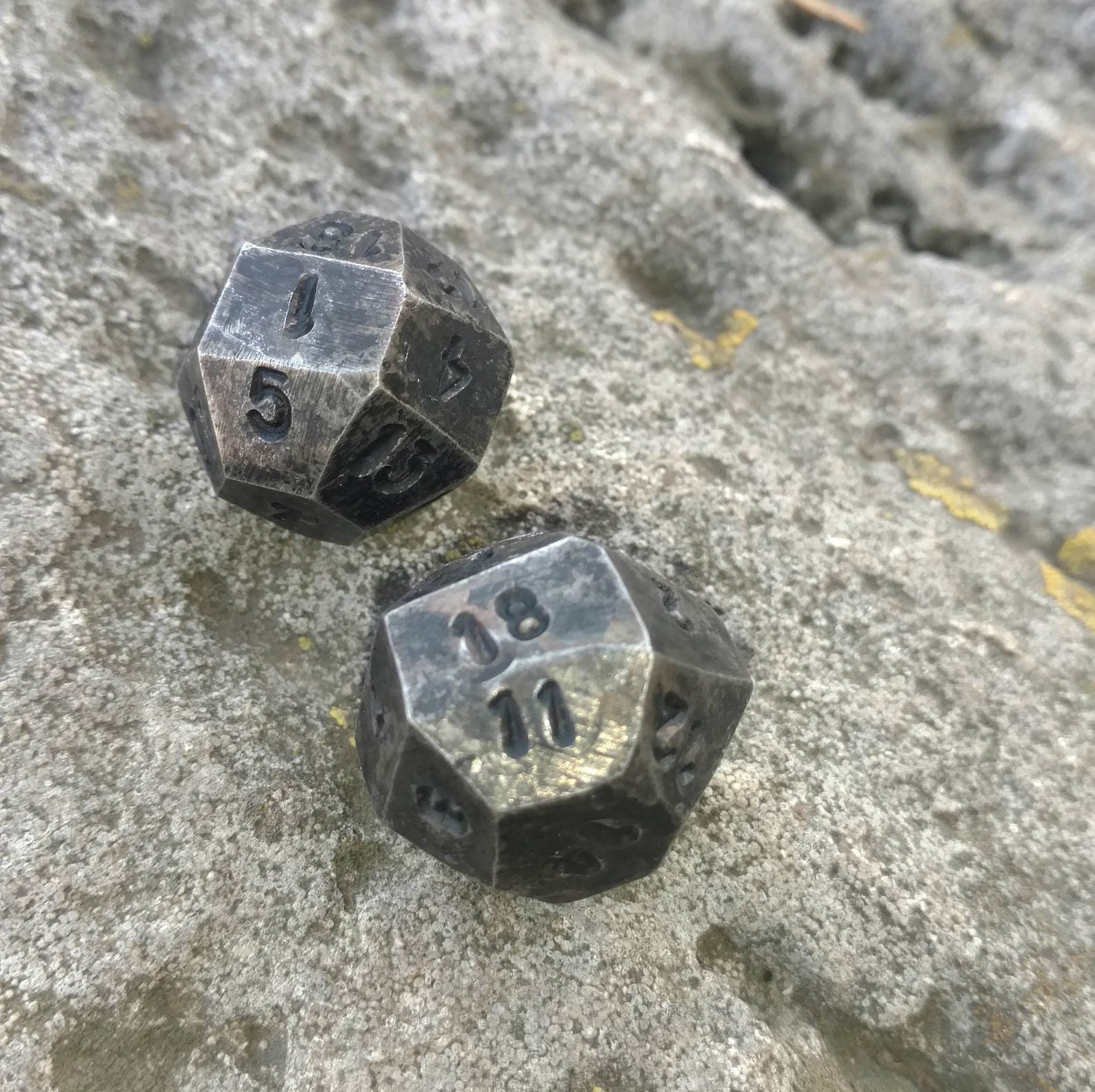 Iron Dices Set of 2 Dices D20 Dice Games Tabletop Gaming | Etsy