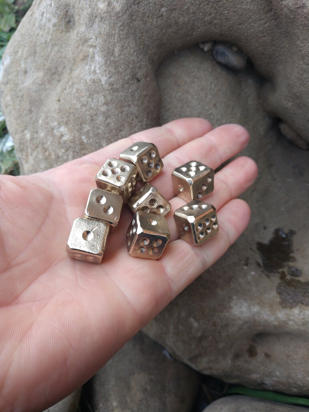 Bronze Dices, Dices, Set of 8 Dices, Dice Games, Tabletop Gaming, Board ...