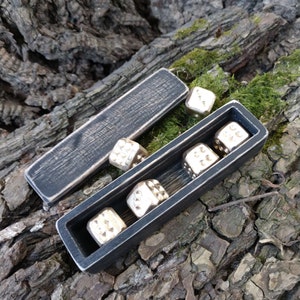 Dnd Dice, Bronze Dices, Set of 6 Dice in Wooden Box, D6 Dice, Tabletop ...