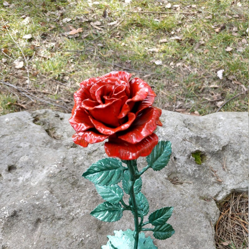 Forged Rose Iron Red Rose Personalized Iron Rose Iron | Etsy