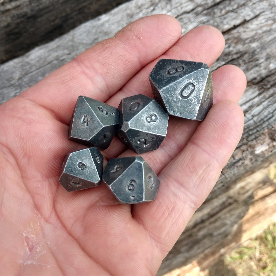 Iron Dice, Dnd Dice, Set of 5 D10 Dices, D10 Dice, Dice Games, Tabletop ...