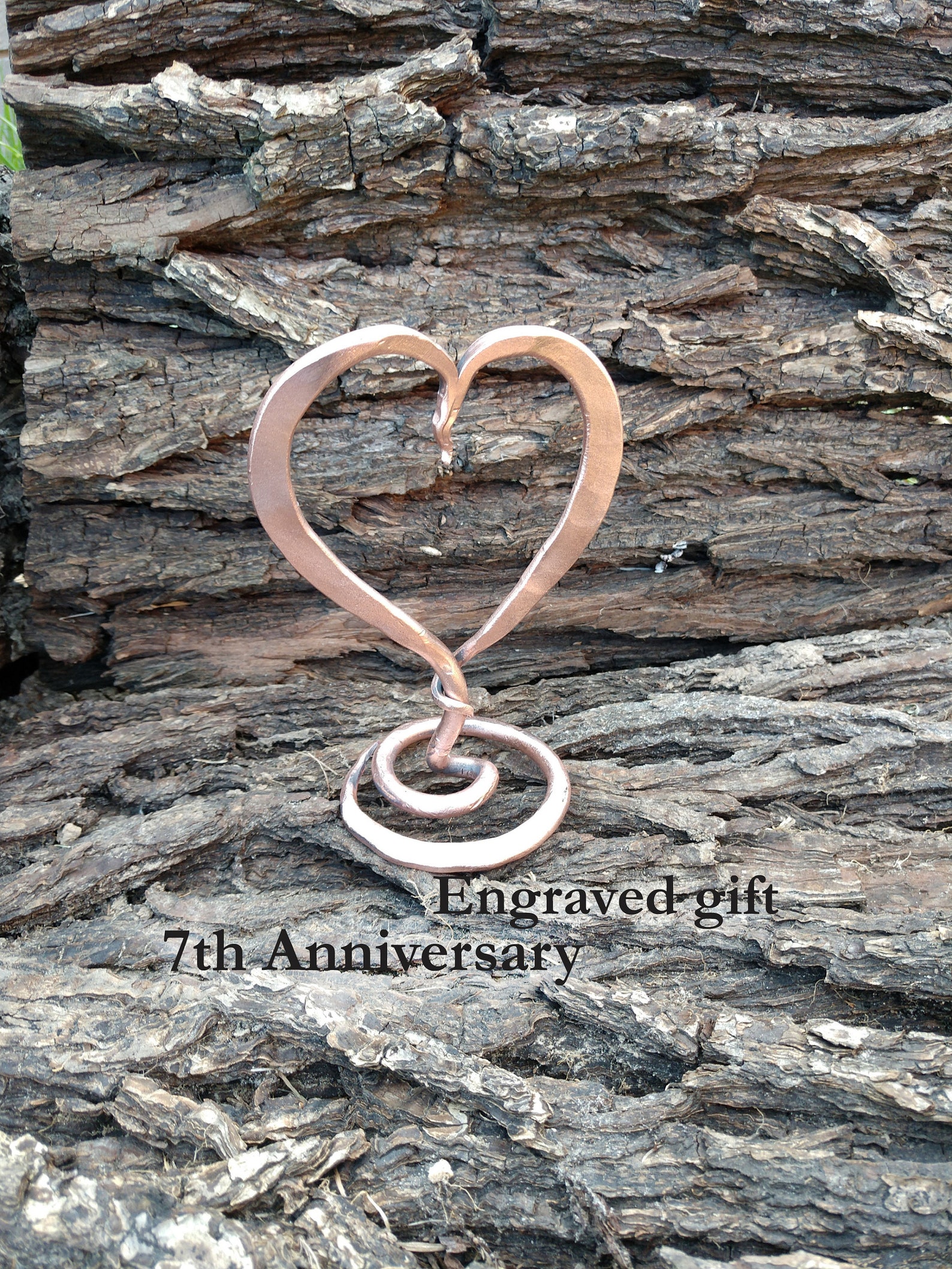 Copper Gifts Forged Copper Heart Engraved Gift Personalized - Etsy