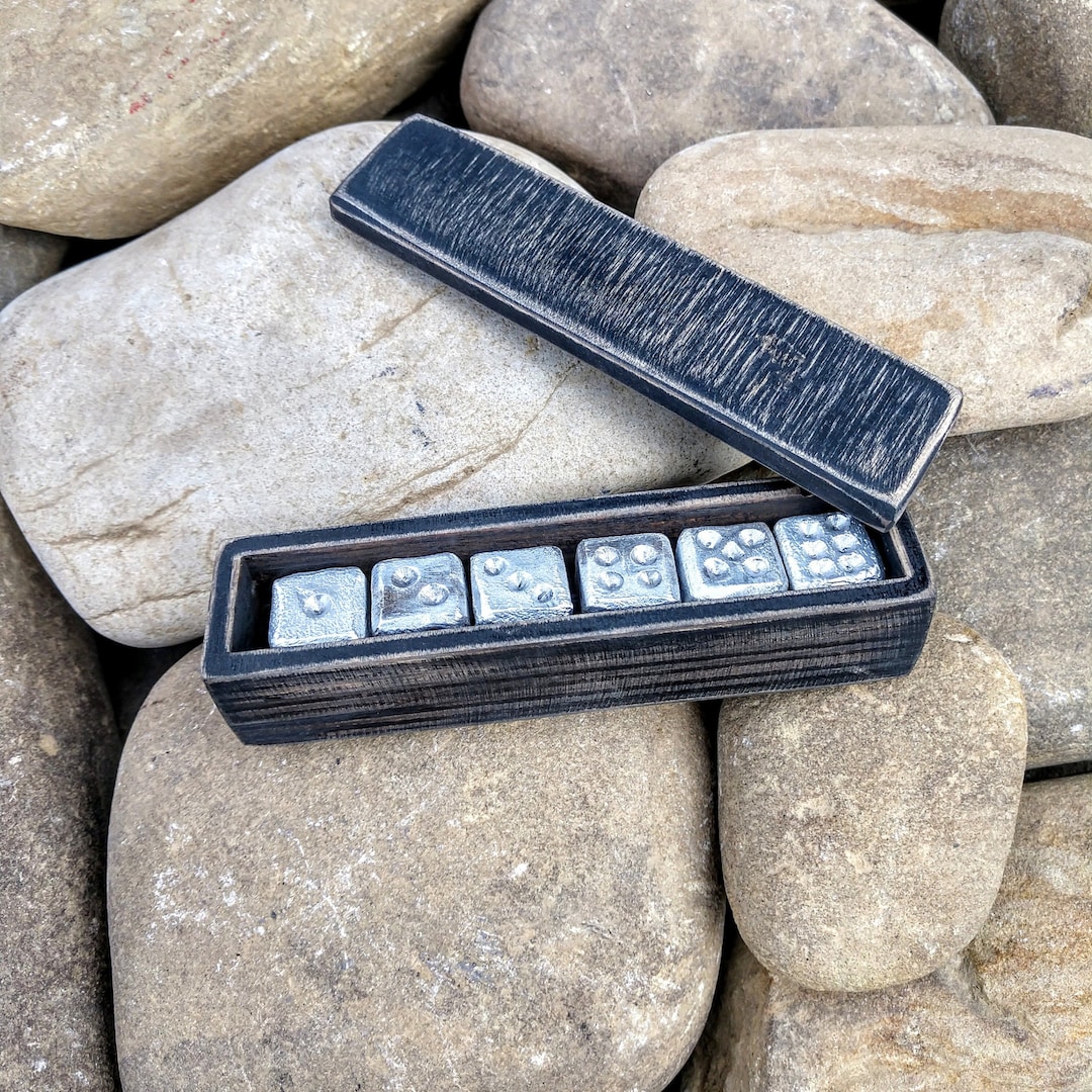 Handmade Aluminum Dice Set With Wooden Box, 10 Year Anniversary Gift - Etsy