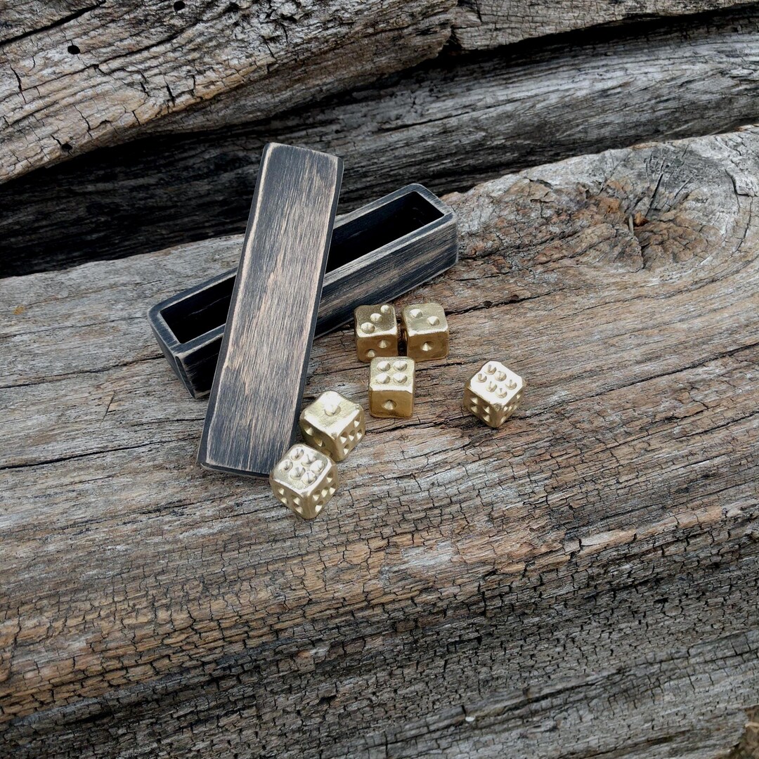 Bronze Dices, Dices, Set of 6 Dices With Box, 8 Years Anniversary ...