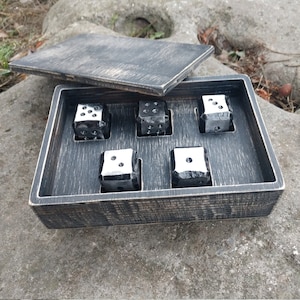 Iron Dices, Dices, Set of 5 Dices With Box, Dice Games, Tabletop Gaming ...