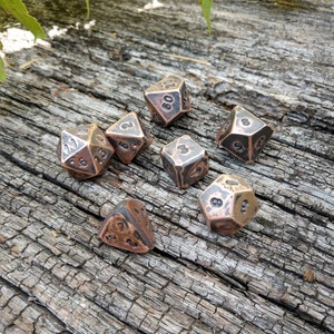 Copper Dice, Set of 7 Copper Dice, Copper Gifts, Dnd Dice, D4, D6, D8 ...