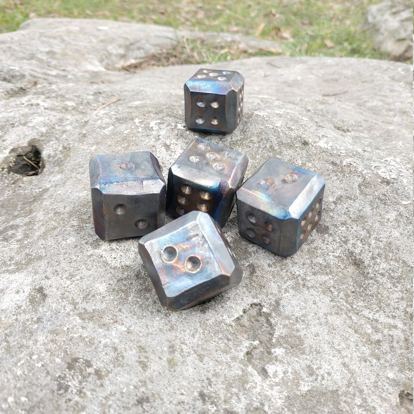 Titanium Dices Set of 5 Dices Titanium D6 Dice Games Dnd - Etsy