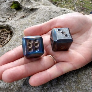Set of 2 Titanium Dices, Titanium Dices, Titanium D6, Dice Games, Dnd ...