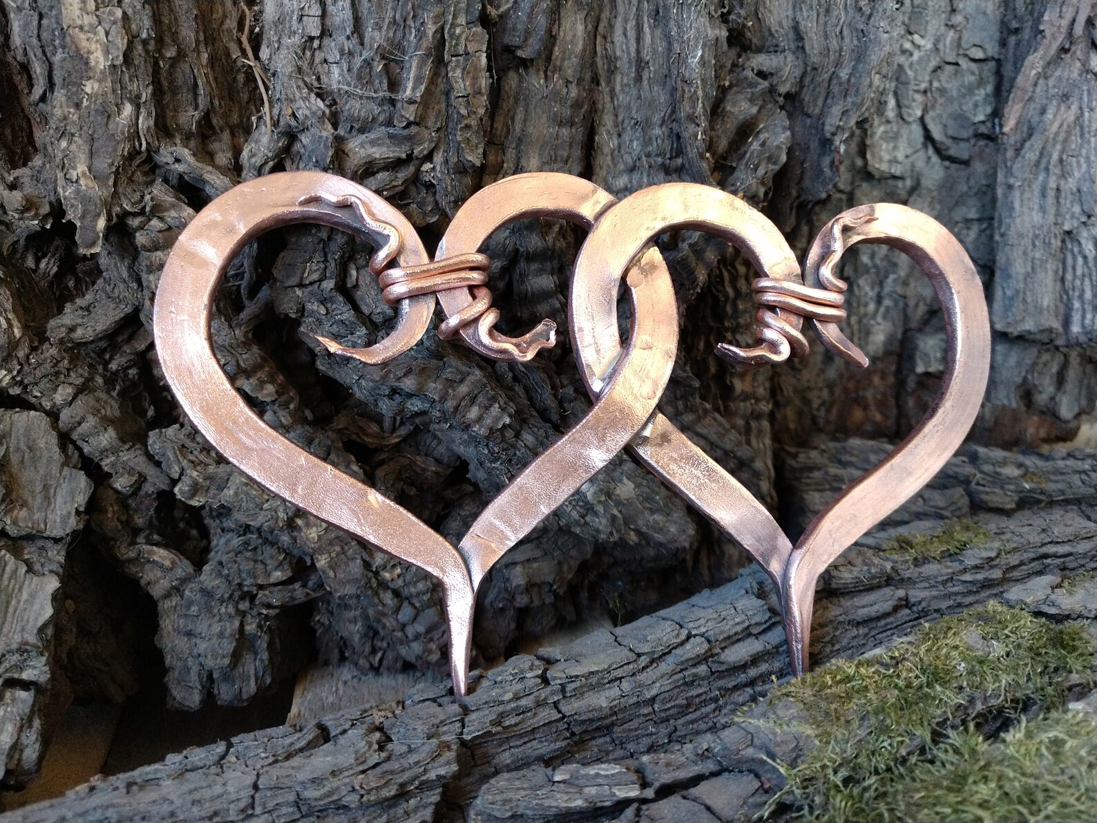 Copper Gifts Forged Copper Hearts Engraved Gift - Etsy