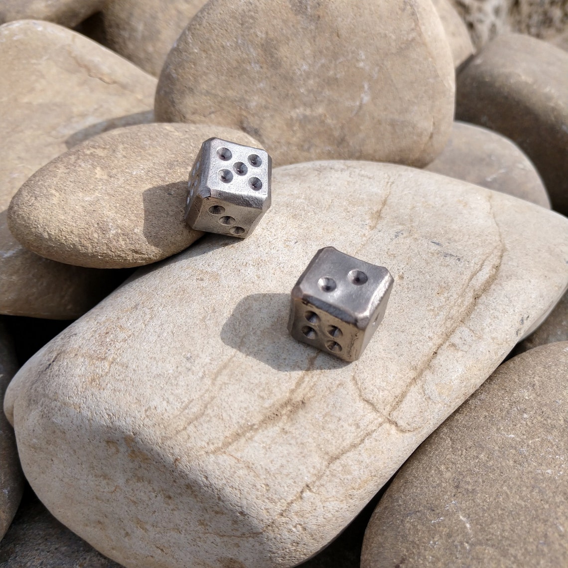 Steel dice stainless steel set of 2 stainless steel dices | Etsy
