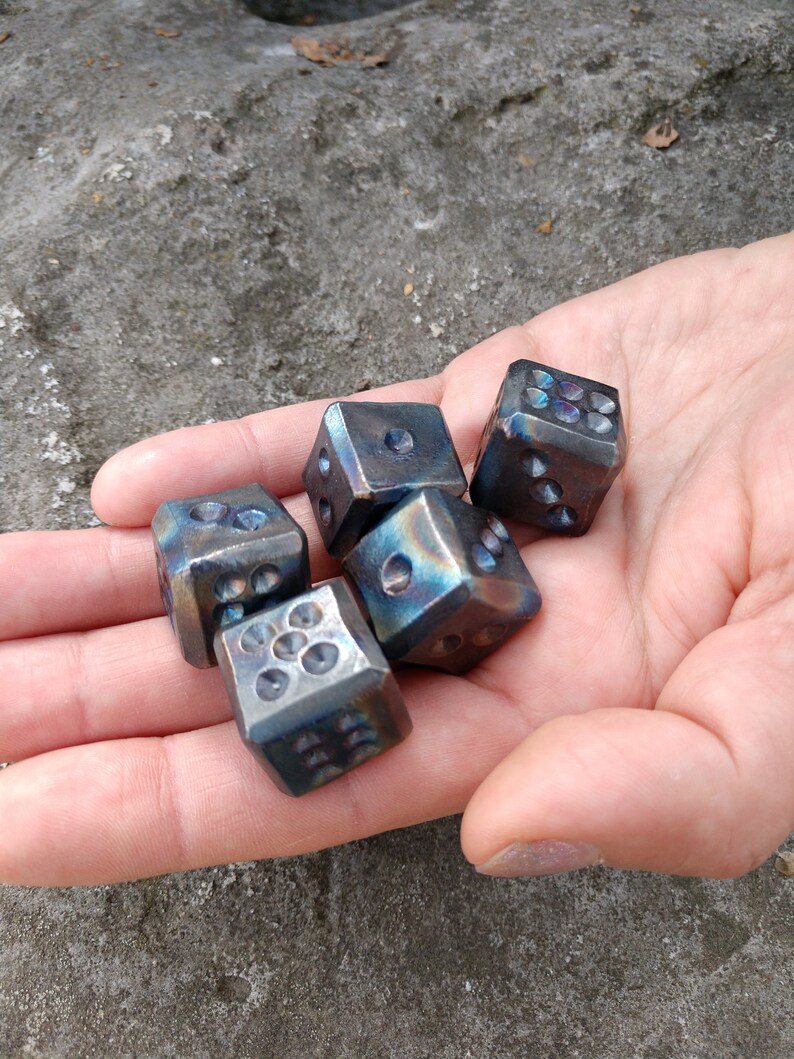 Dnd Dice Titanium Set of 5 Titanium Dices D6 Dice Board | Etsy