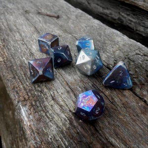 Dnd Dice, Hand Forged Titanium Dice, Set of 7 Titanium Dices, D4, D6 ...